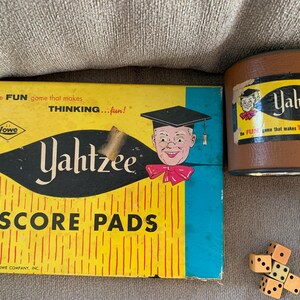 1956 Yahtzee Score Pads, Shaker and Dice - Etsy