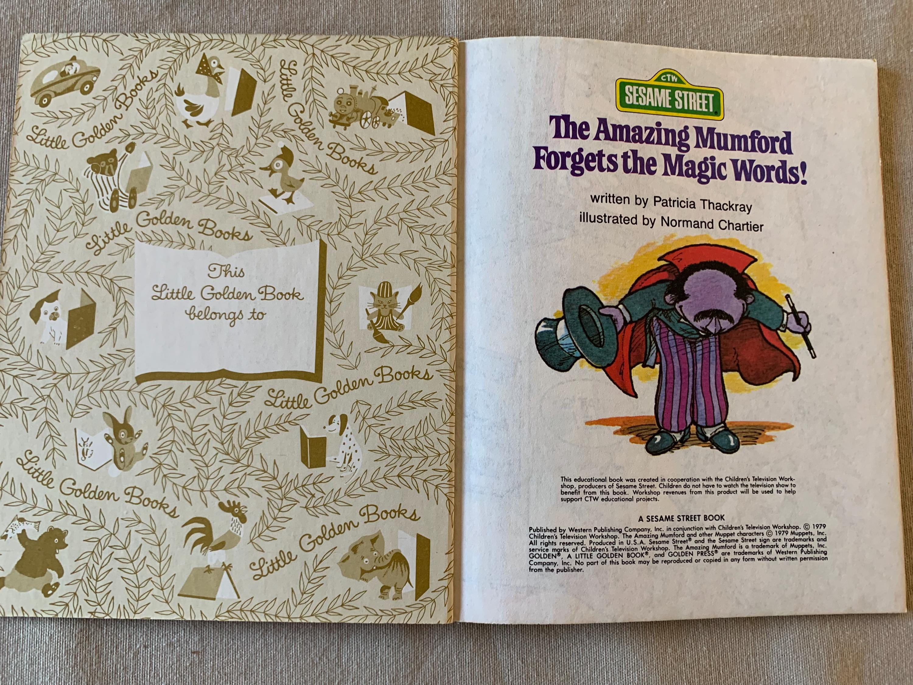 The Amazing Mumford, Sesame Street, Little Golden Book, 1979 - Etsy
