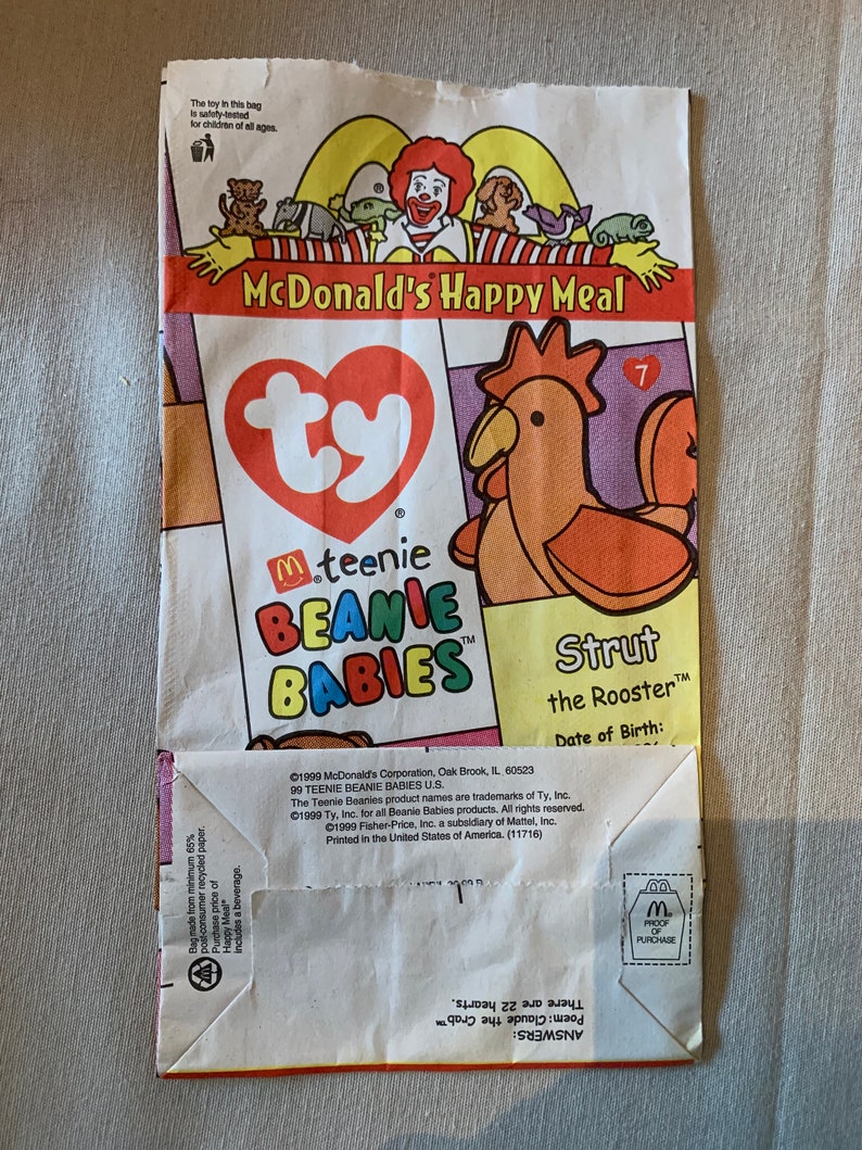 1999 Mcdonald’s Happy Meal Bag - Etsy