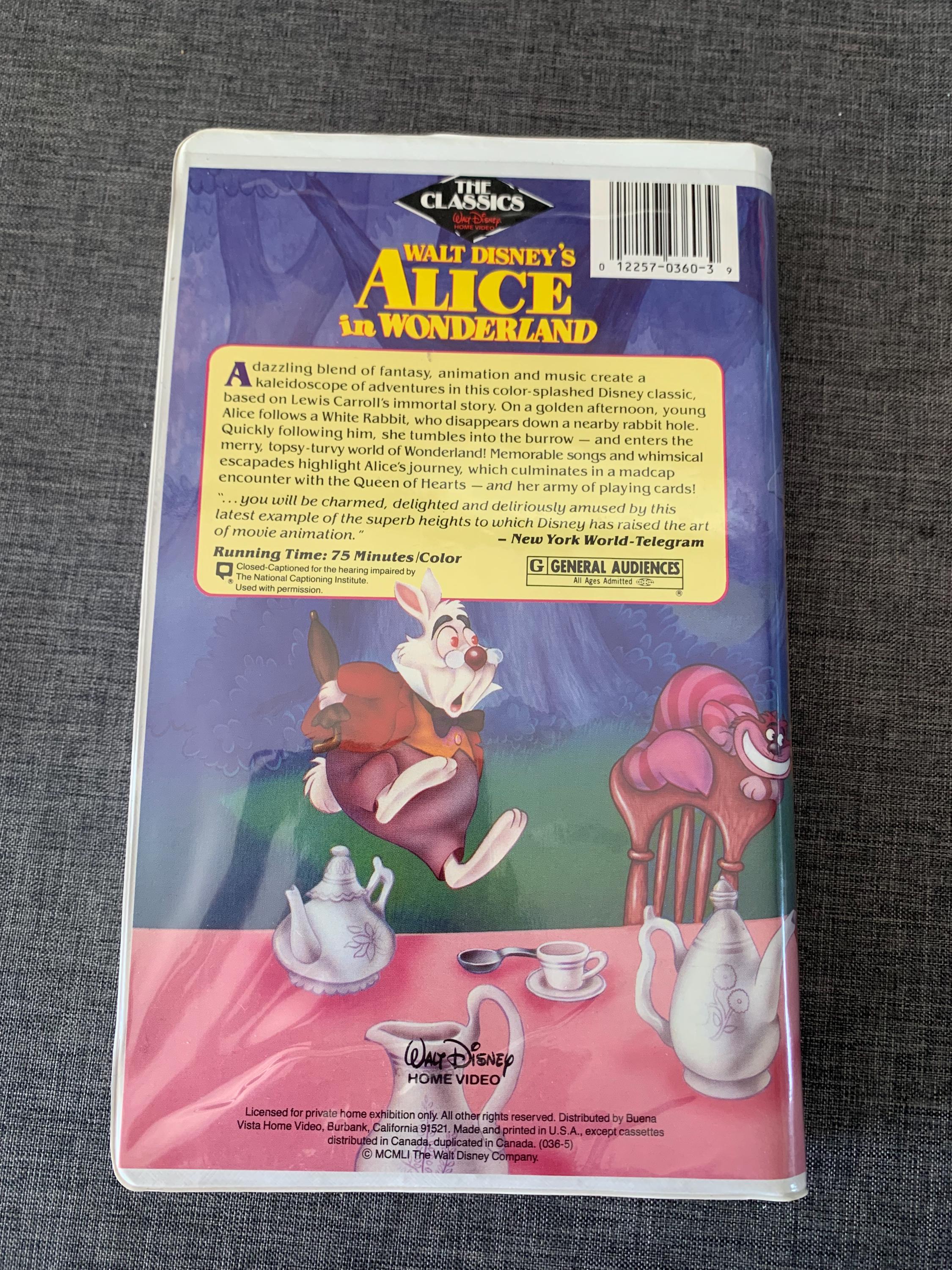 Walt Disney’s Alice in Wonderland VHS #036 - Etsy