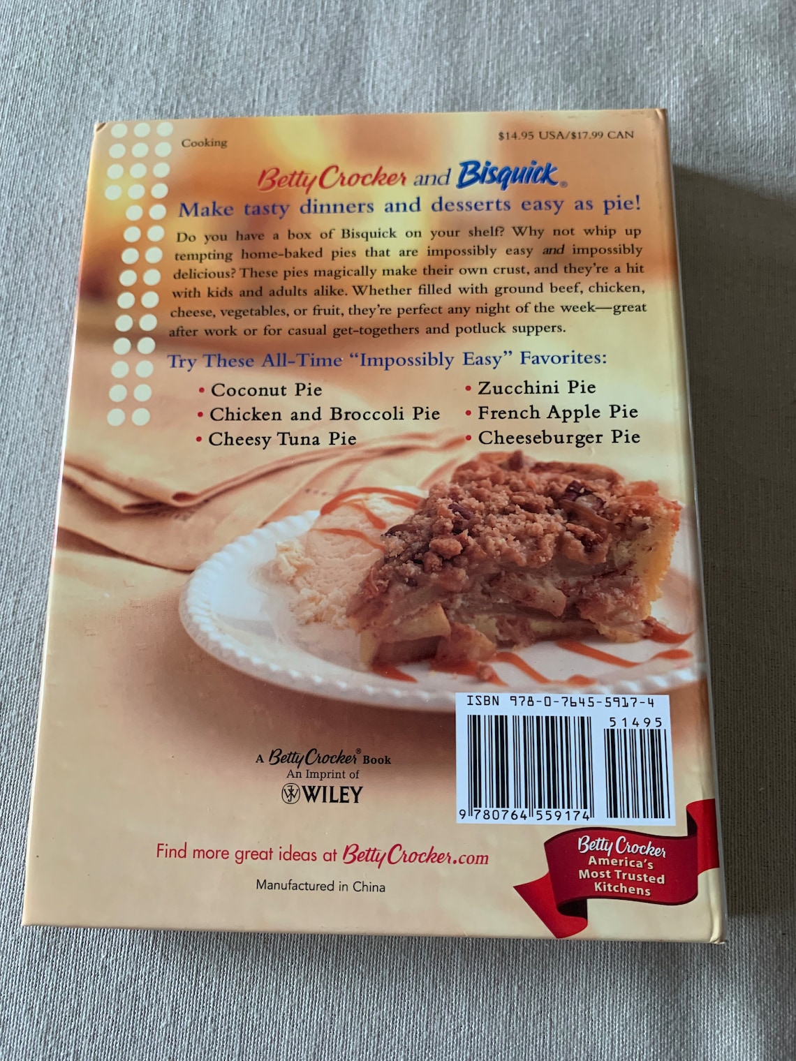 Betty Crocker BISQUICK Impossibly Easy Pies Cookbook, RARE - Etsy