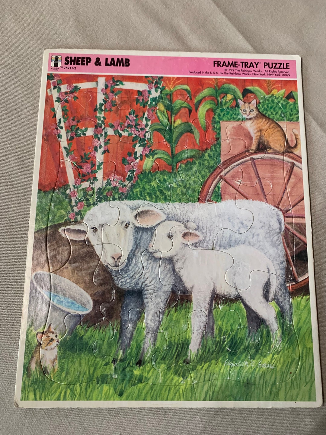 Rainbow Works Frame Tray Puzzle, Sheep & Lamb, #75911-2 - Etsy