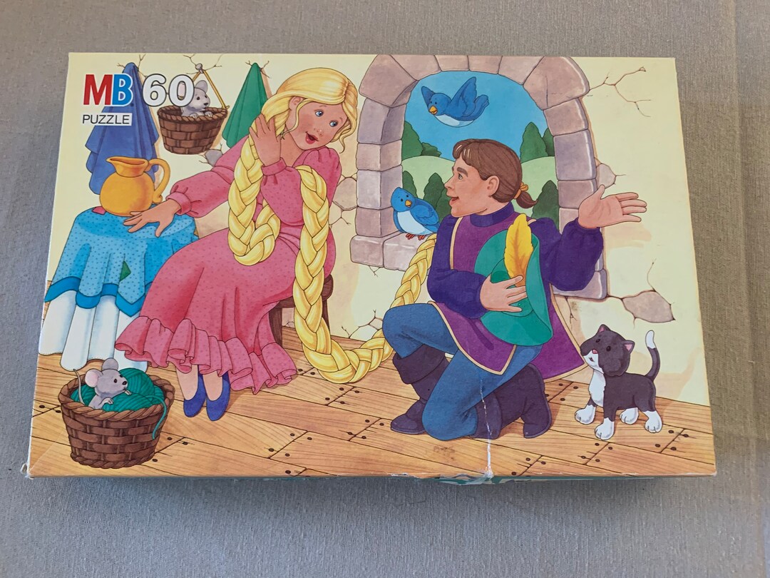 MB 60 Pc Storybook RAPUNZEL Puzzle #4987-5, 1993 - Etsy