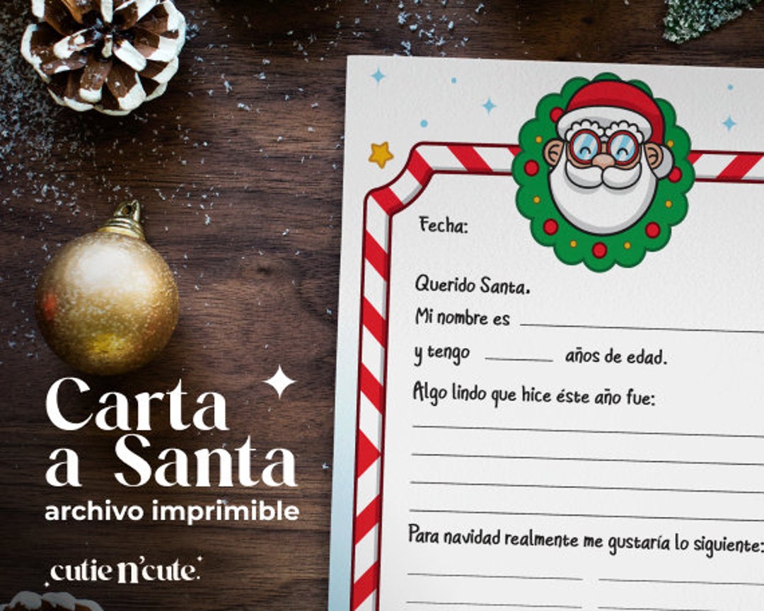 Carta Imprimible a Santa Carta Para Santa Spanish Letter - Etsy