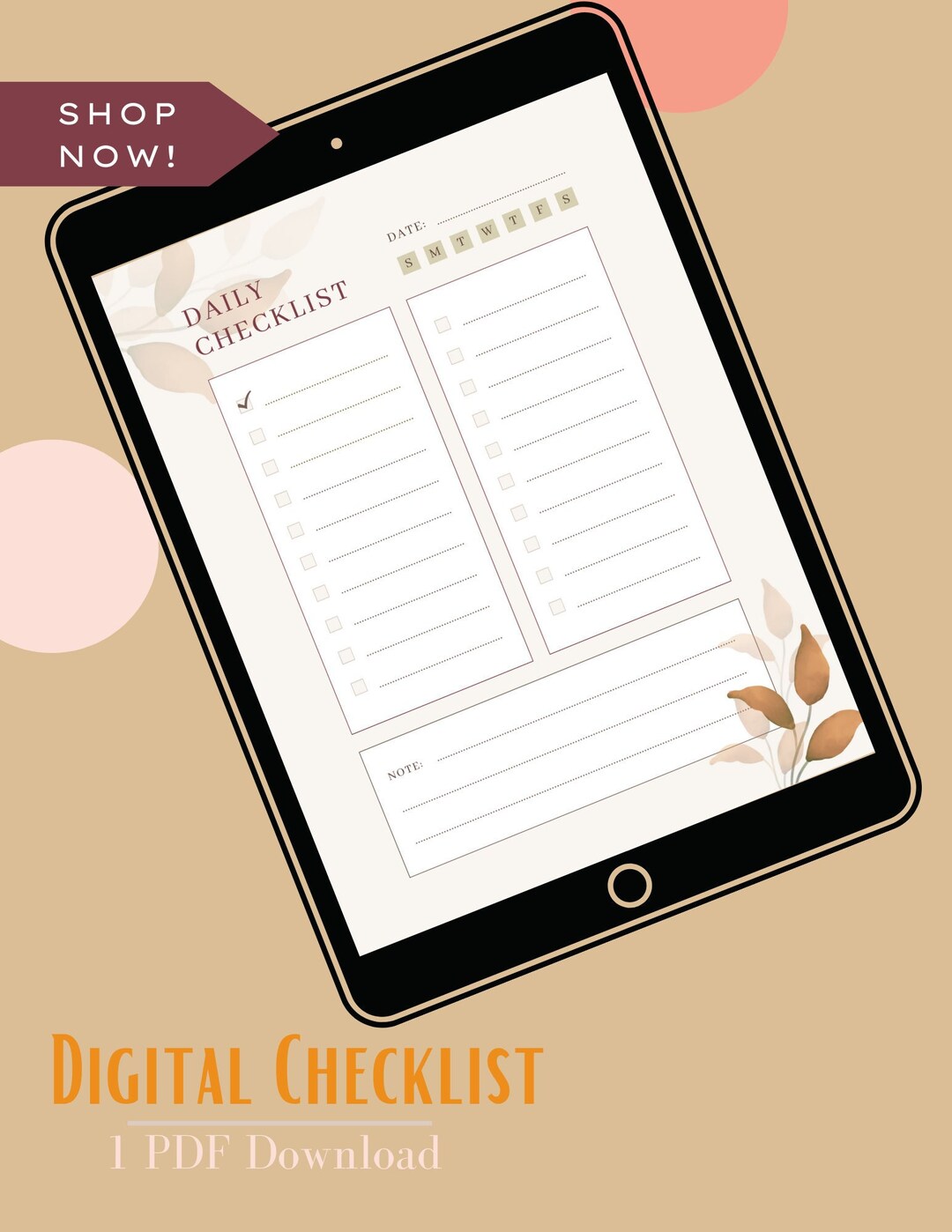 Printable Daily Checklist,productivity Planner PDF, Planner Insert, A4 ...