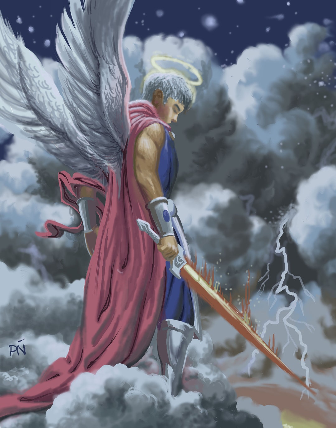 The Angel With the Flaming Sword - Etsy