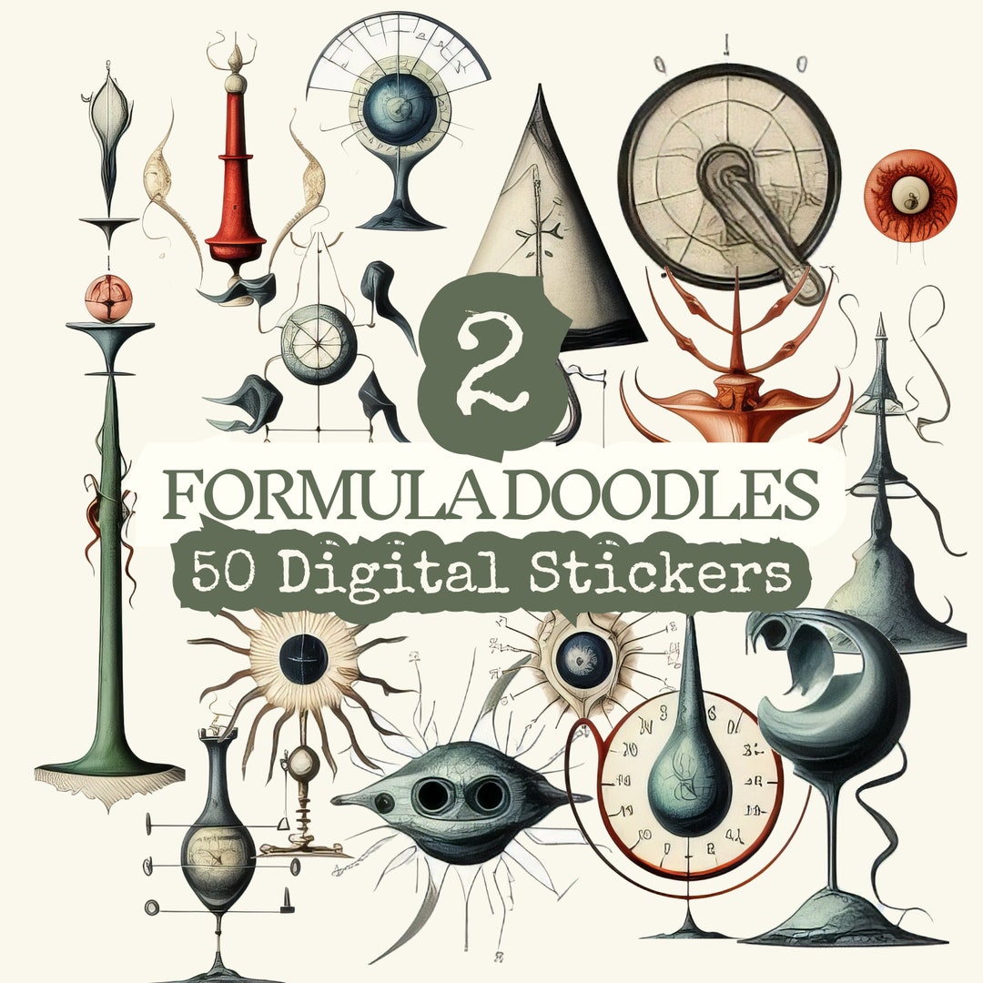 Alchemy Formula Doodles Set 2 - 50 DIGITAL STICKERS, Digital Stickers ...