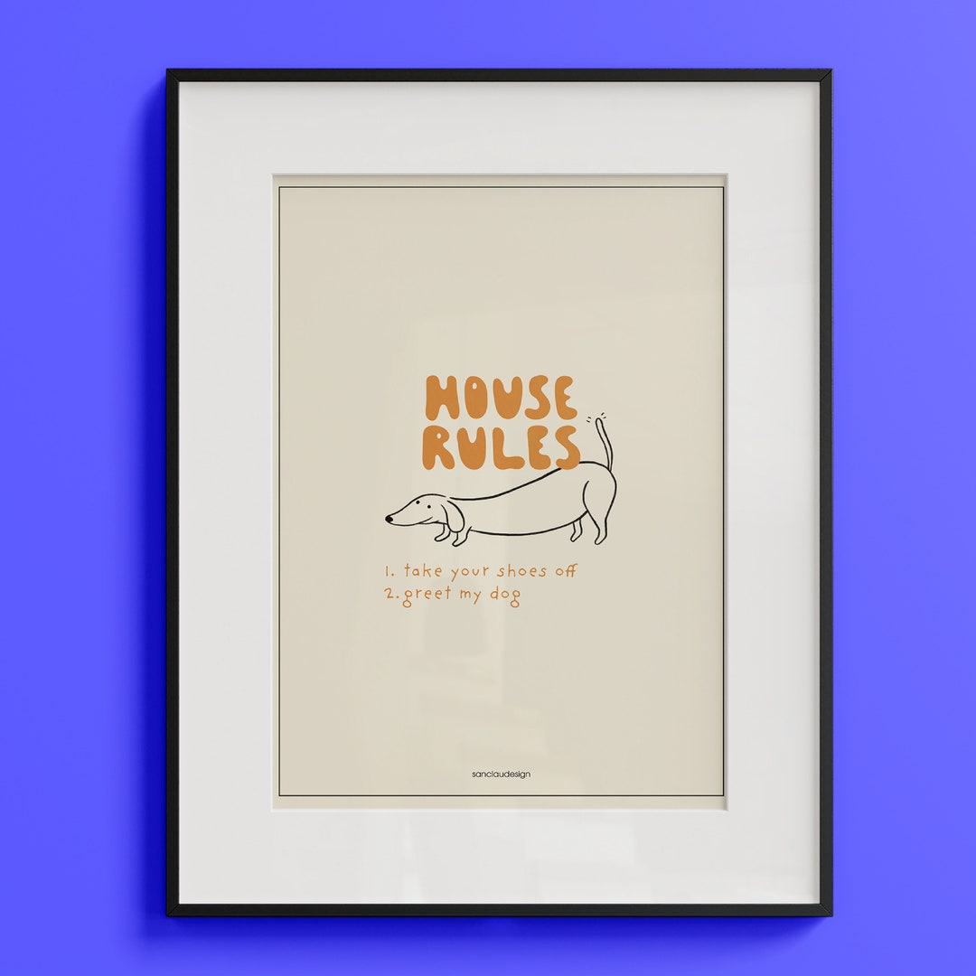 Digital Print House Rules A3, A4, A5 Aesthetic Wall Art - Etsy
