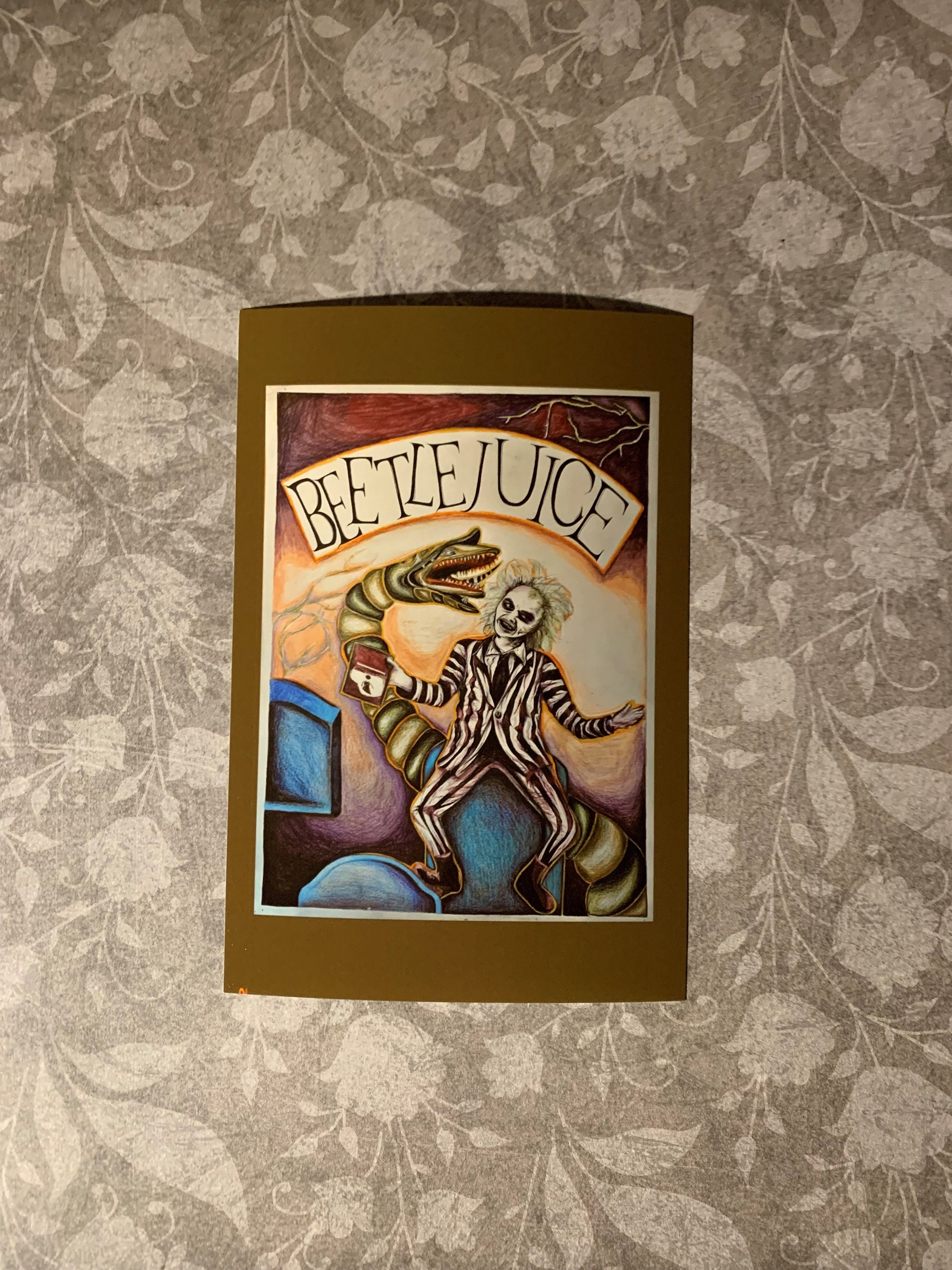 Beetlejuice Movie Tim Burton Olive Green or Neon Green Colored Pencil ...