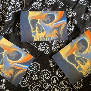 Impressionistic Gothic Skull Acrylic Painting 4x6 Prints - Etsy