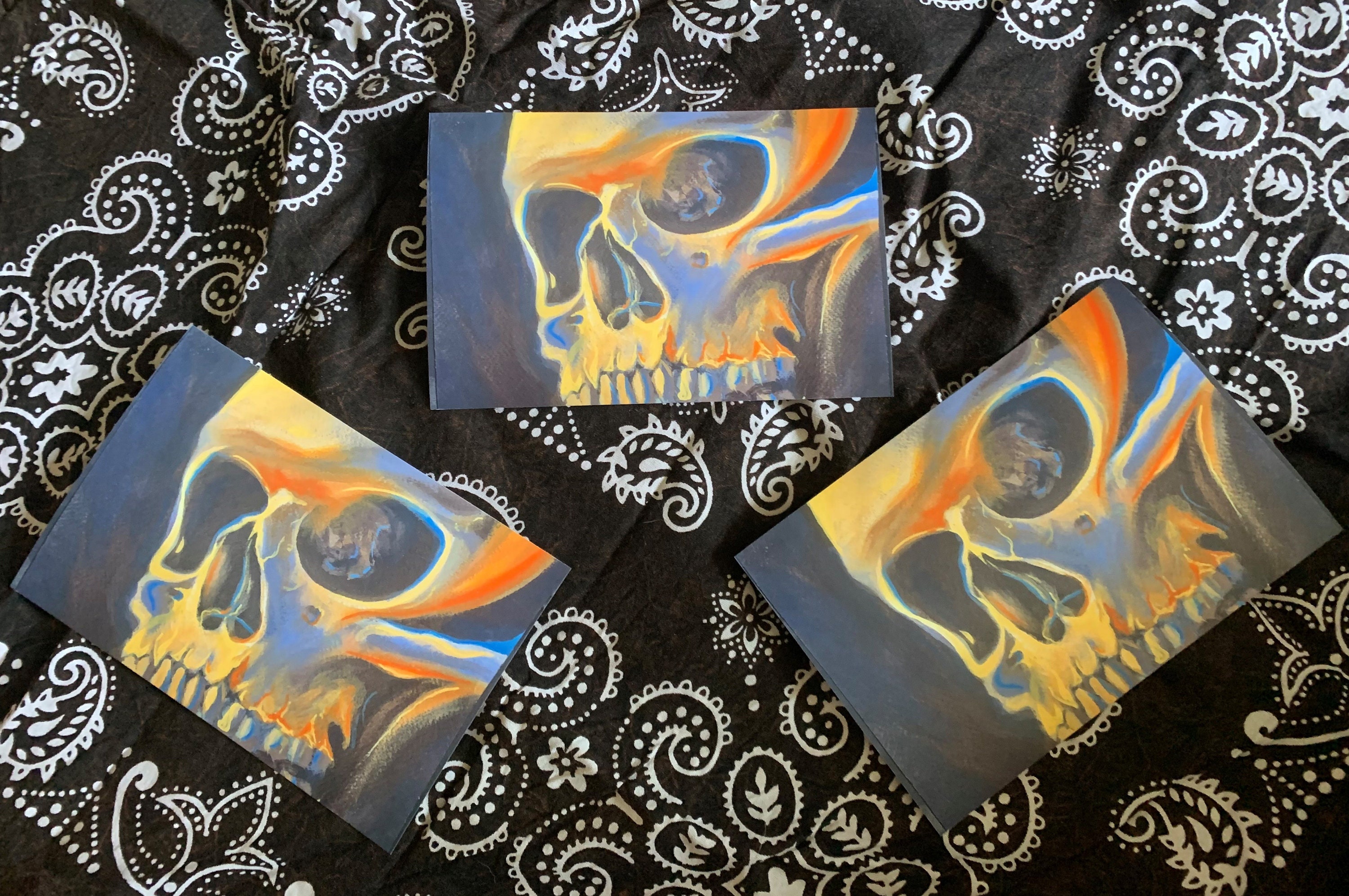 Impressionistic Gothic Skull Acrylic Painting 4x6 Prints - Etsy
