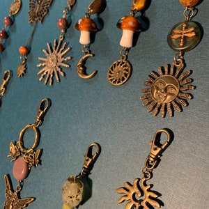 Handmade Sun Moon and Fairy Antique Bronze Swivel Clasp Glass Bead ...