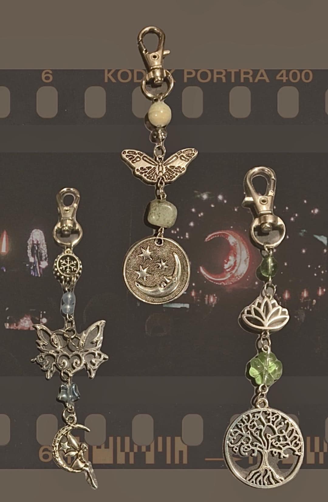 Handmade Swivel Clasp Pastel Goth Forest Fairy Keychain With Crystal ...