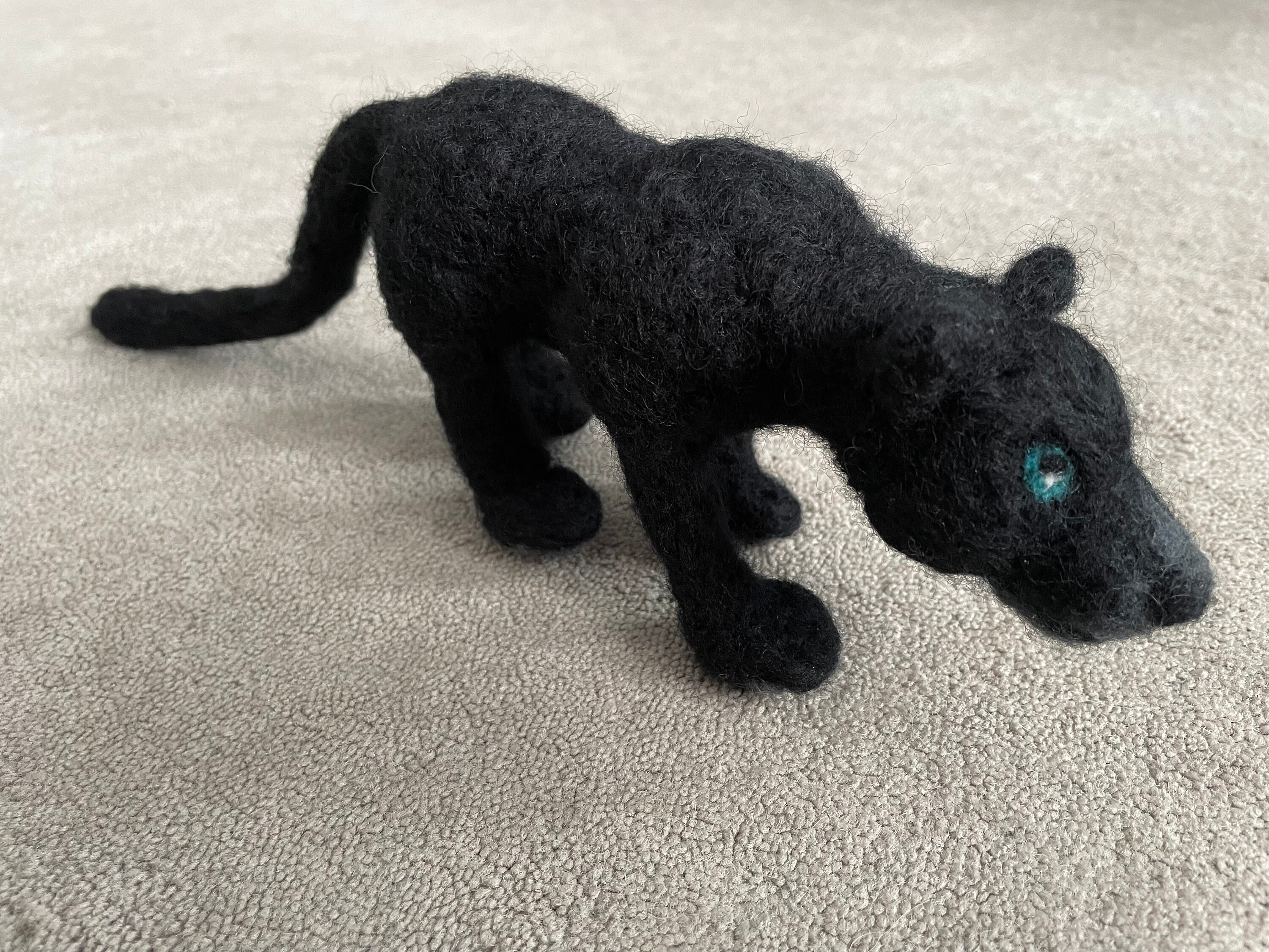 Black Jaguar Panther Soft Sculpture Needle Felted Wool Art Big Cat ...