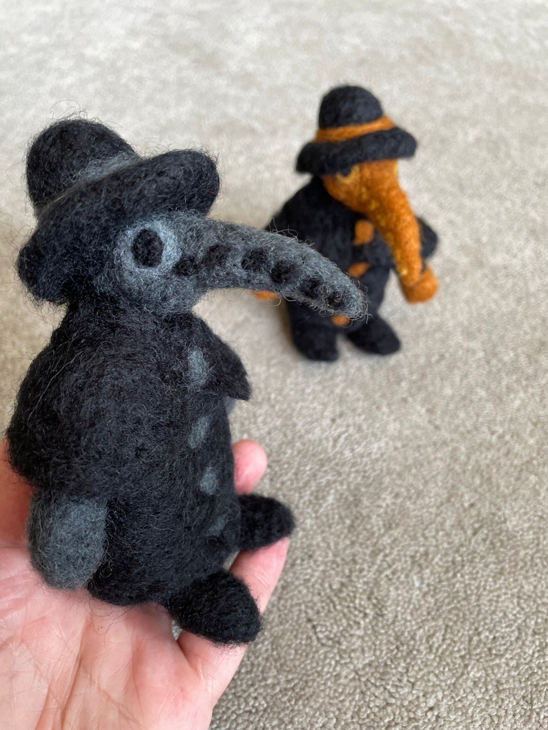 Little Plague Doctor Felted Wool Doll, Both Scary Dark and Adorably ...
