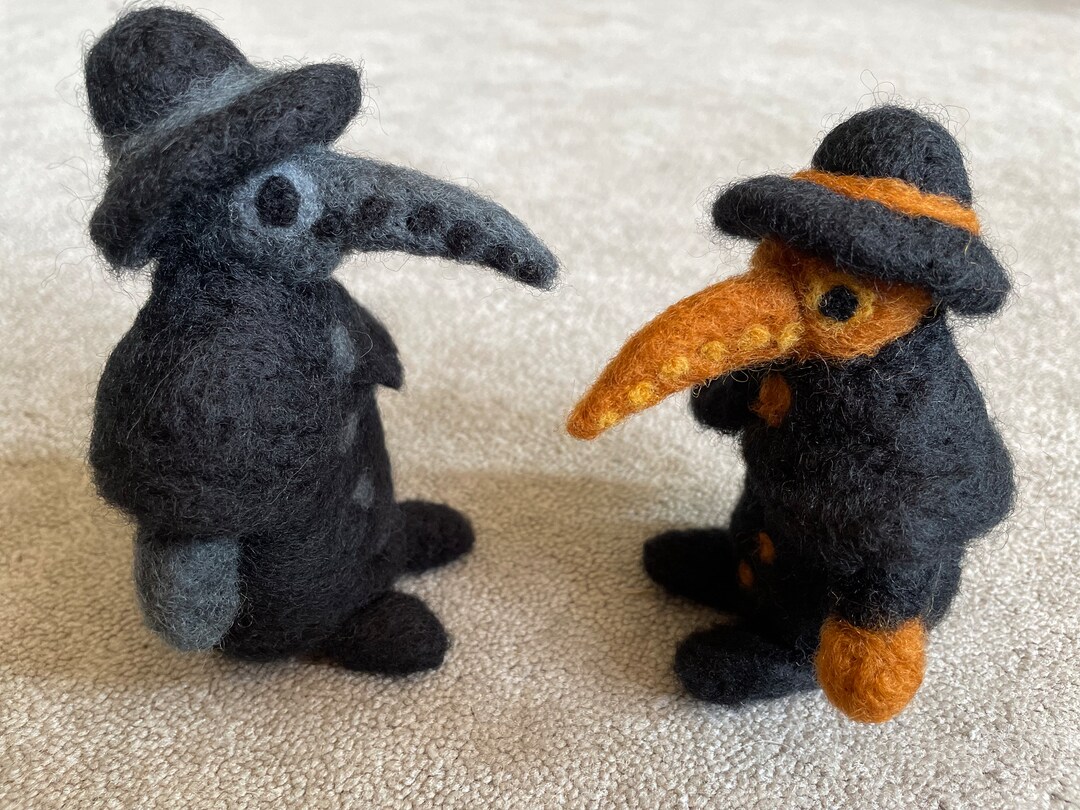 Little Plague Doctor Felted Wool Doll, Both Scary Dark and Adorably ...