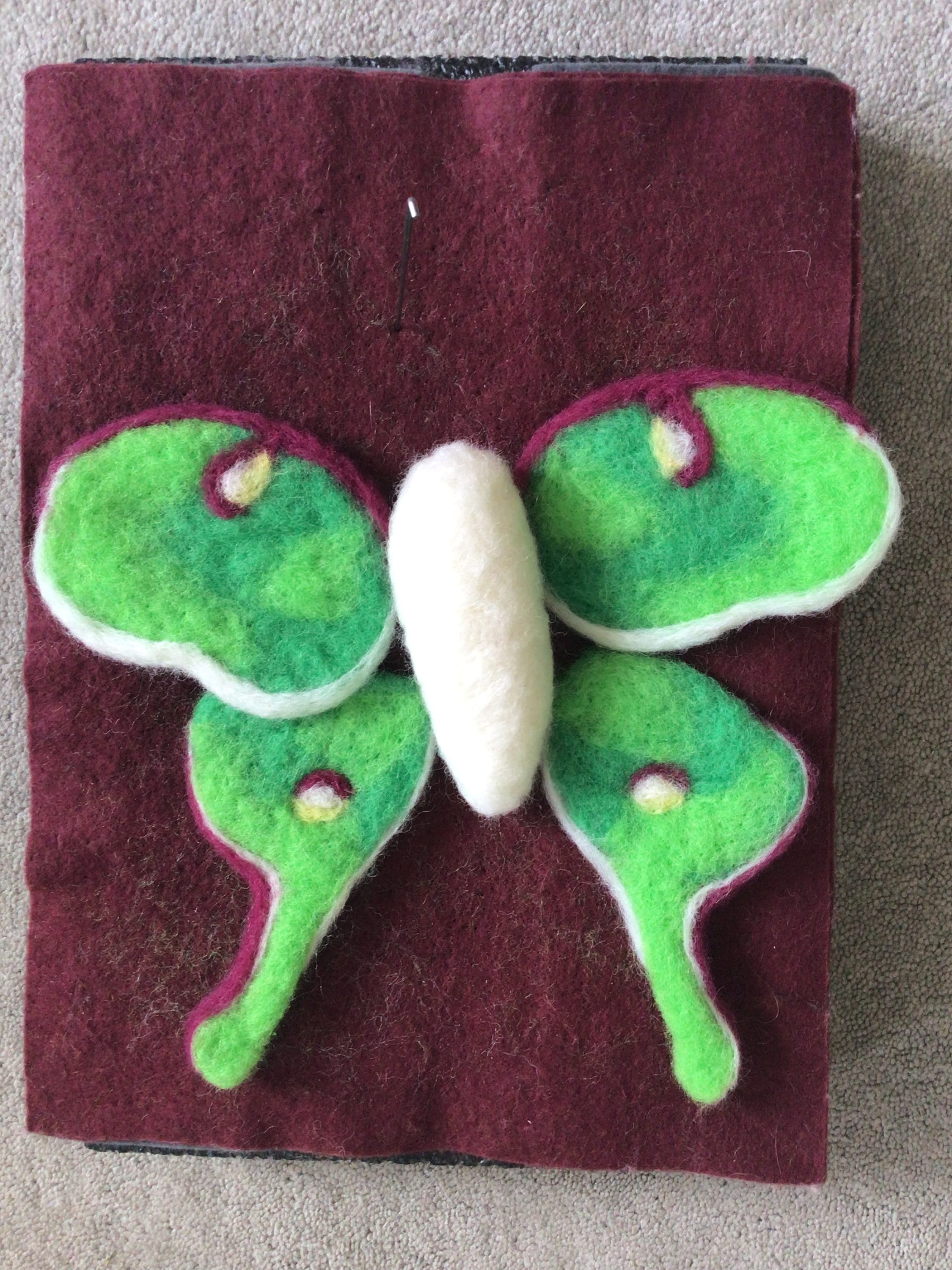 Luna Moth Felted Wool Sculpture Soft Fuzzy Cute Witchy Cottage Core ...