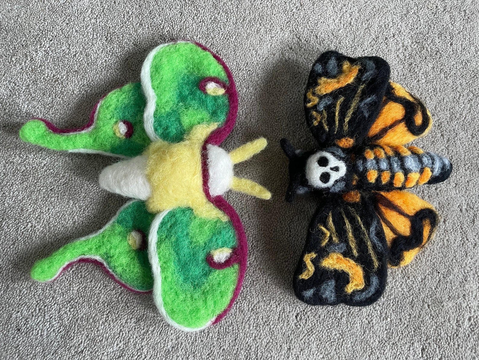 Luna Moth Felted Wool Sculpture Soft Fuzzy Cute Witchy Cottage Core ...