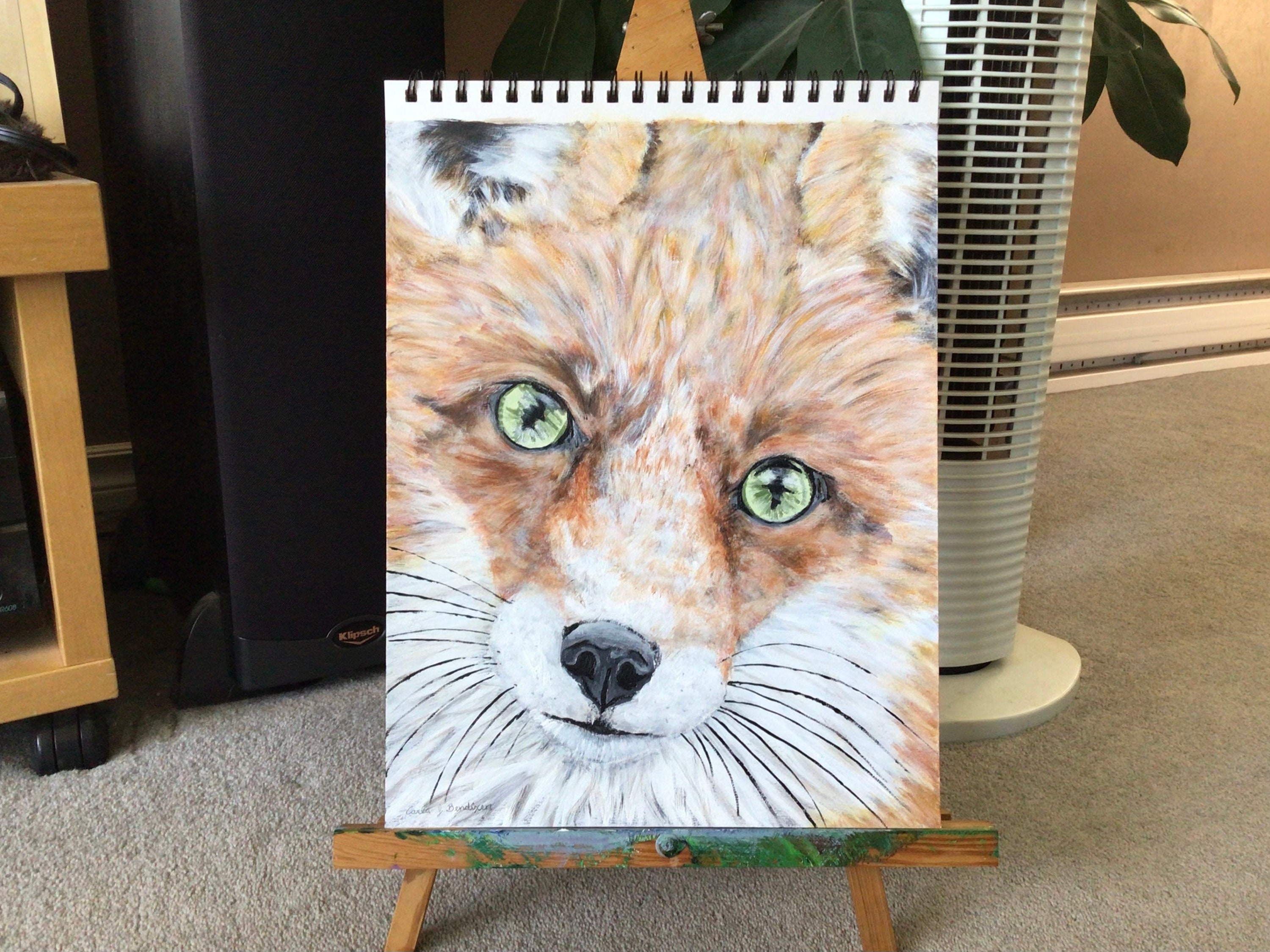 Fox Face Acrylic Painting on Art Paper 11” X 14” Not Framed, Wildlife ...