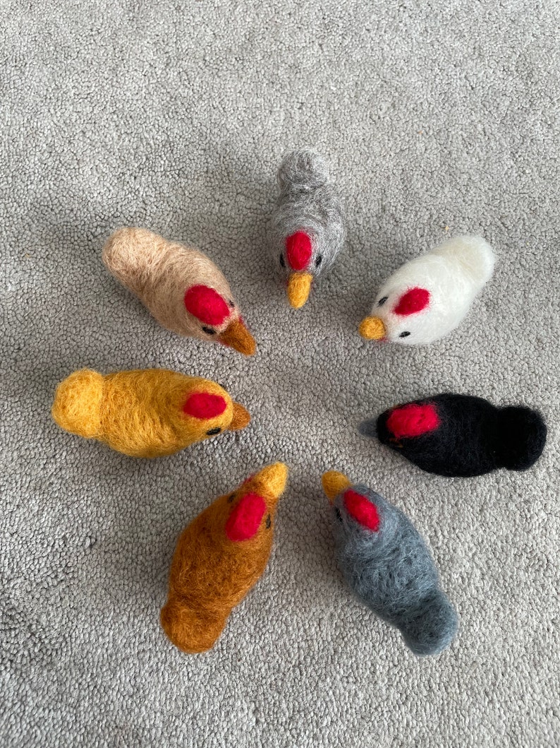 Tiny Chicken Felted Wool Art Country Farmhouse Decor - Etsy