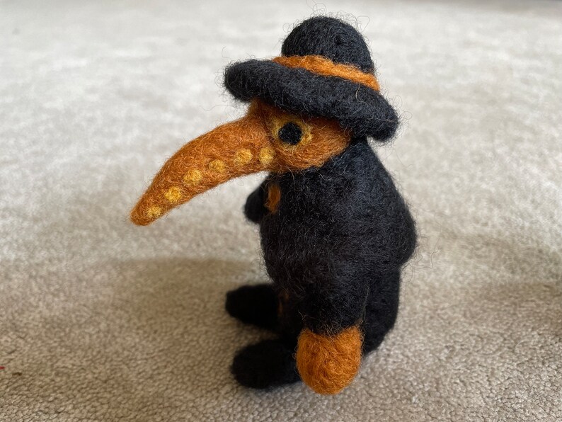 Little Plague Doctor Felted Wool Doll, Both Scary Dark and Adorably ...