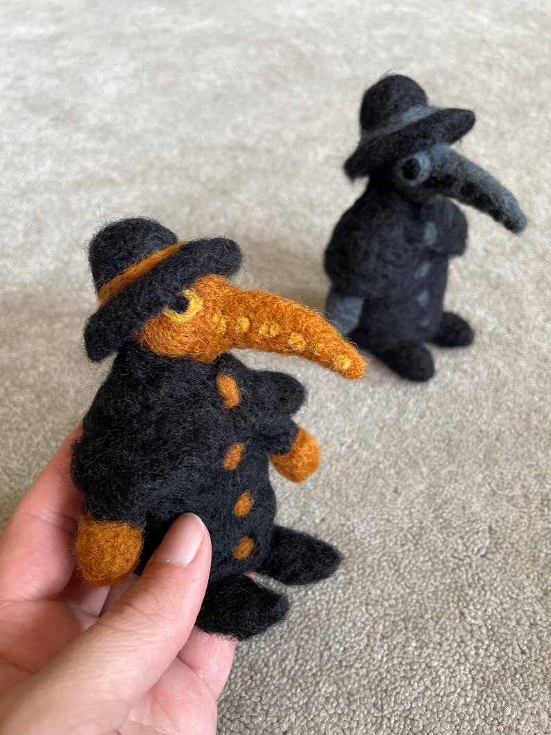 Little Plague Doctor Felted Wool Doll, Both Scary Dark and Adorably ...