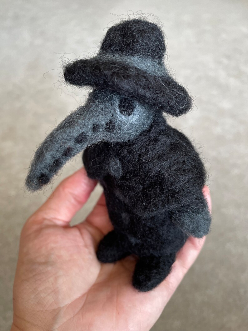 Little Plague Doctor Felted Wool Doll, Both Scary Dark and Adorably ...