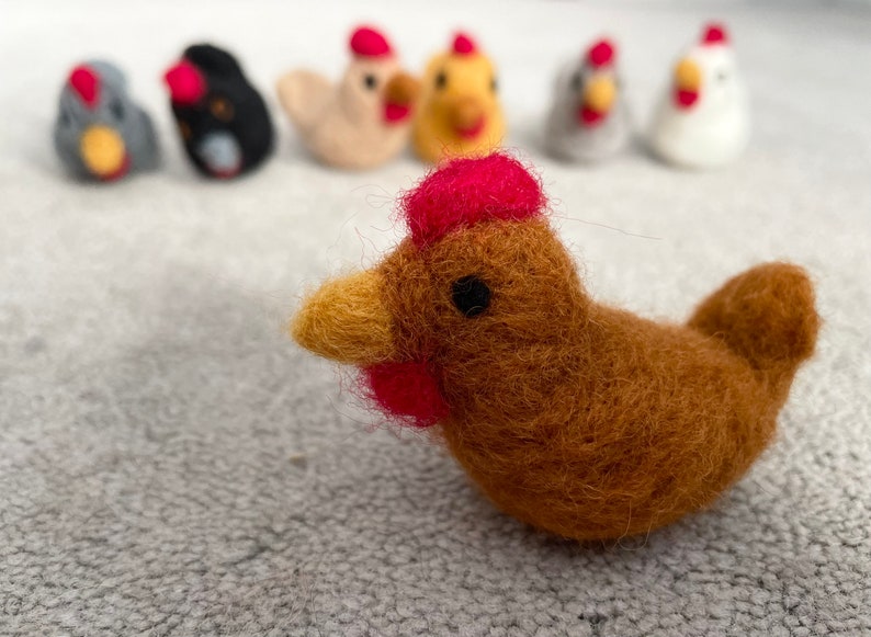 Tiny Chicken Felted Wool Art Country Farmhouse Decor - Etsy