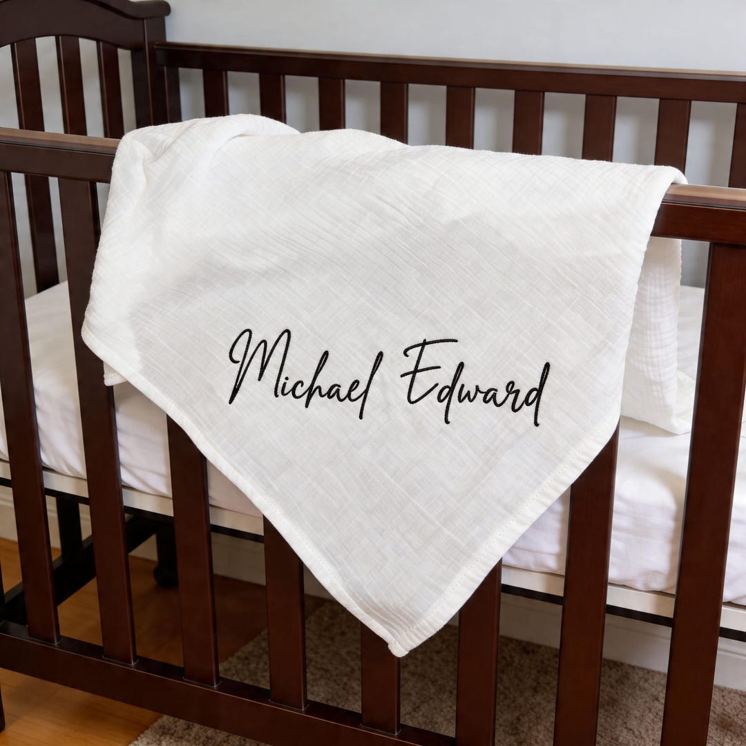 Personalized Baby Swaddle Blanket Custom Gauze Muslin Swaddle Newborn ...