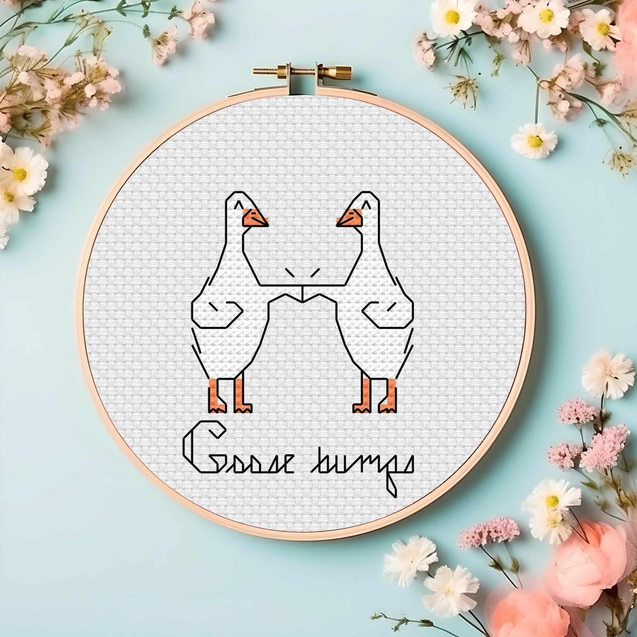 Goosebumps Funny Geese Cross Stitch Pattern: Easy Counted Chart (PDF ...