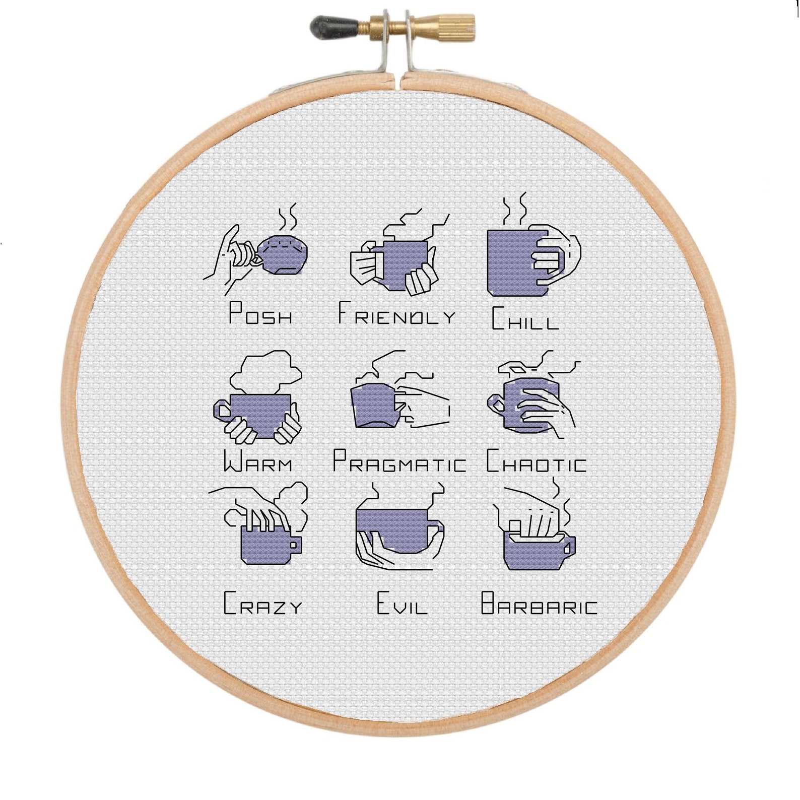 Cross Stitch Pattern Fun Cross Stitch Pattern Coffee Cross Stitch ...