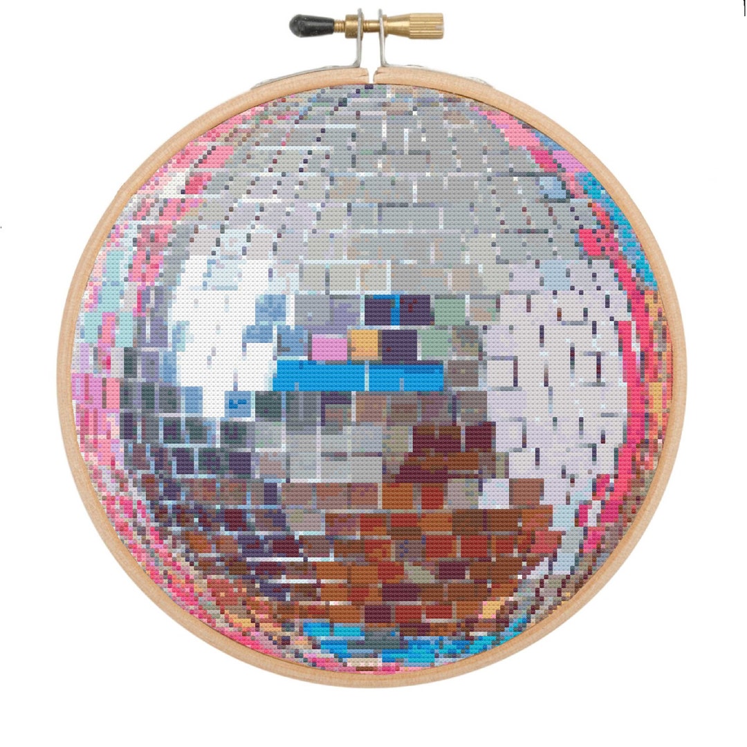 Disco Ball Cross Stitch Pattern: Funky Colorful Design (PDF Pattern ...