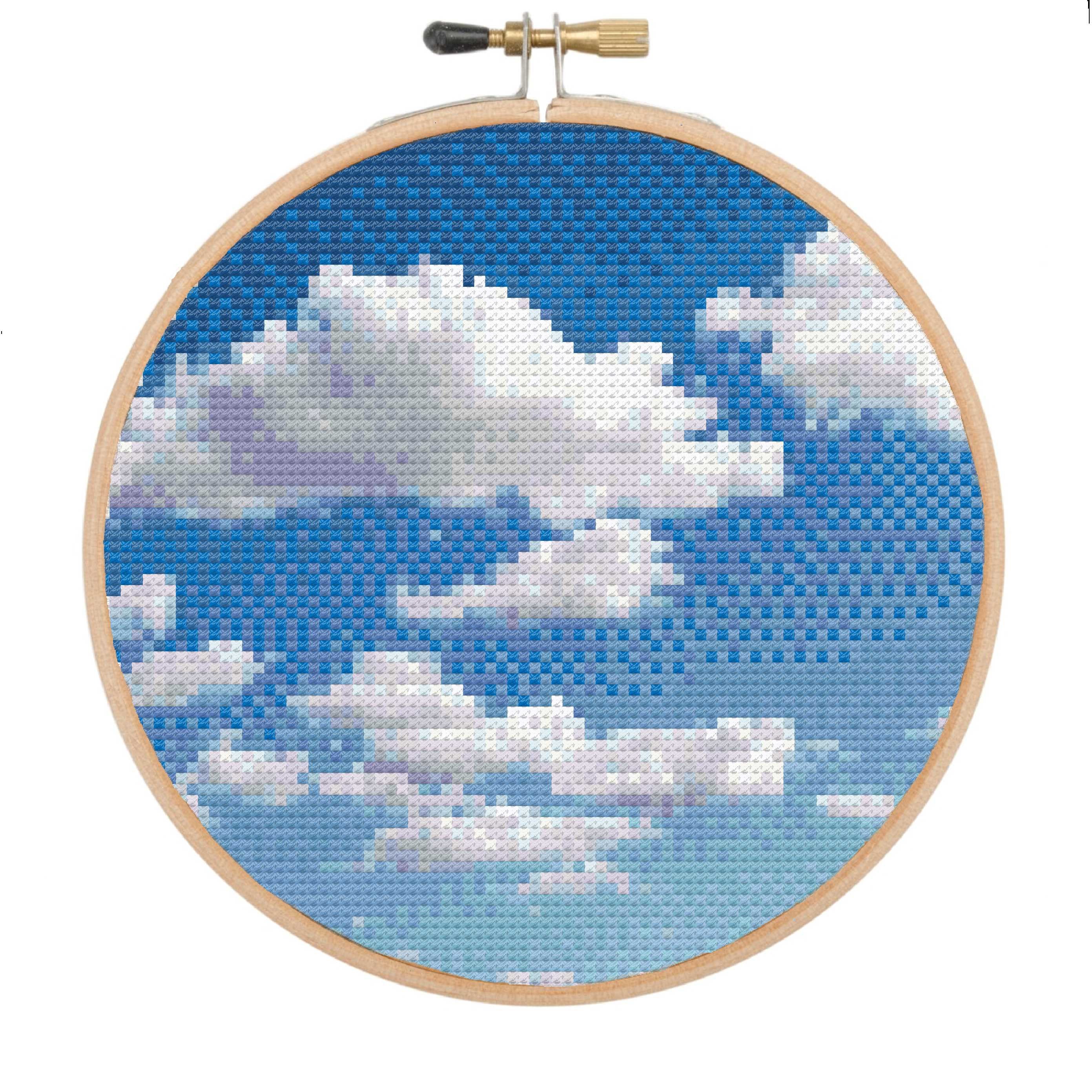 Cross Stitch Pattern Clouds Cross Stitch Pattern Nature Counted Cross Stitch Patterns DIY Cross ...