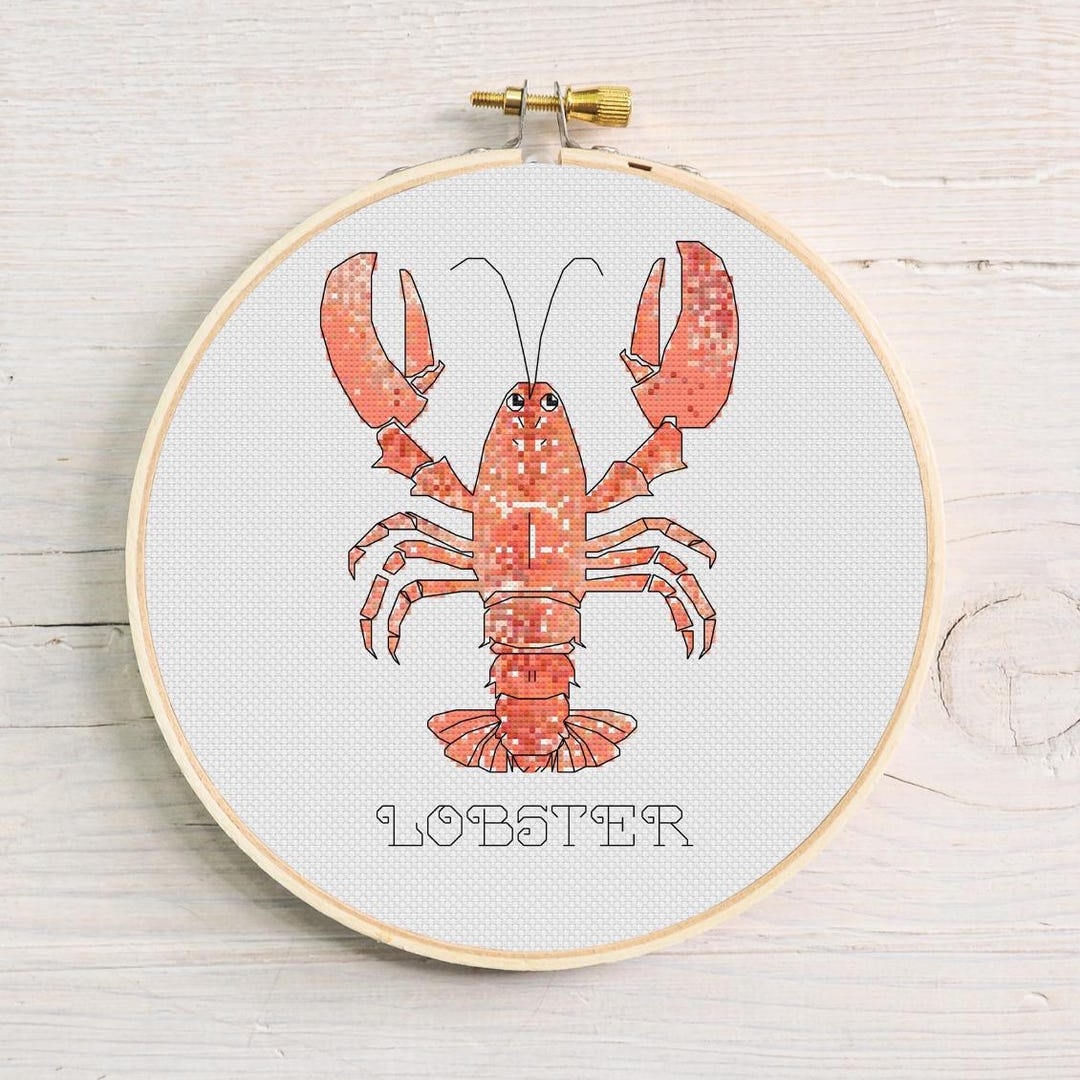 Lobster Cross Stitch Pattern - DIY Needlepoint Chart (PDF Pattern - Etsy