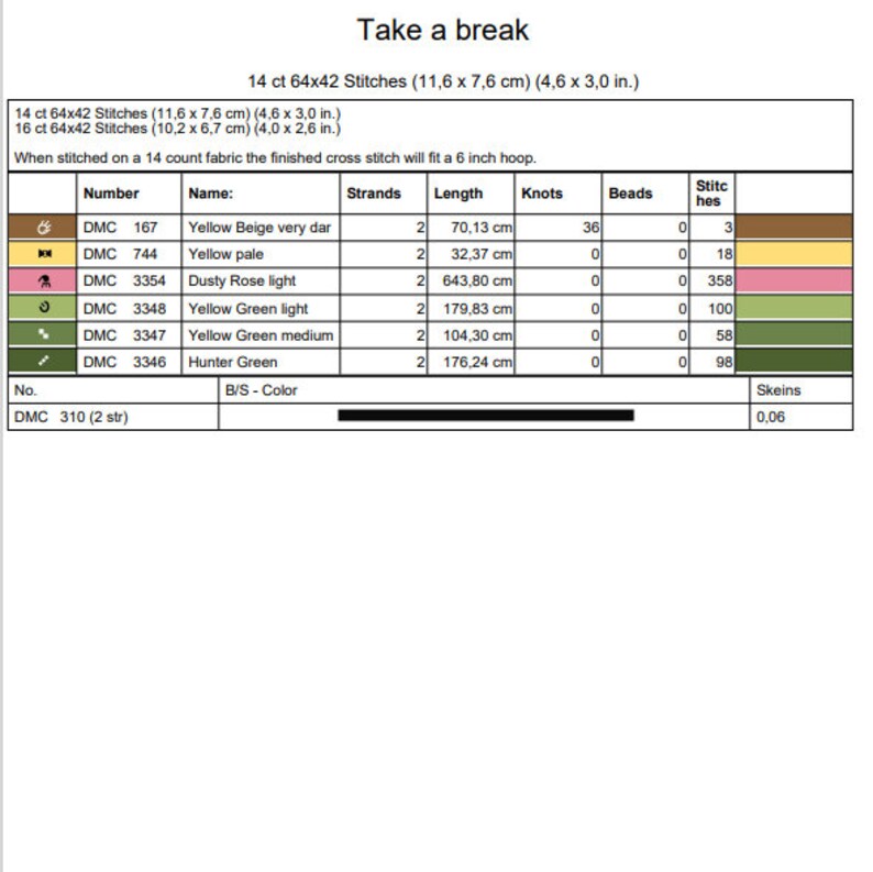 Take a Break Cross Stitch Pattern / Flower Cross Stitch Pattern ...