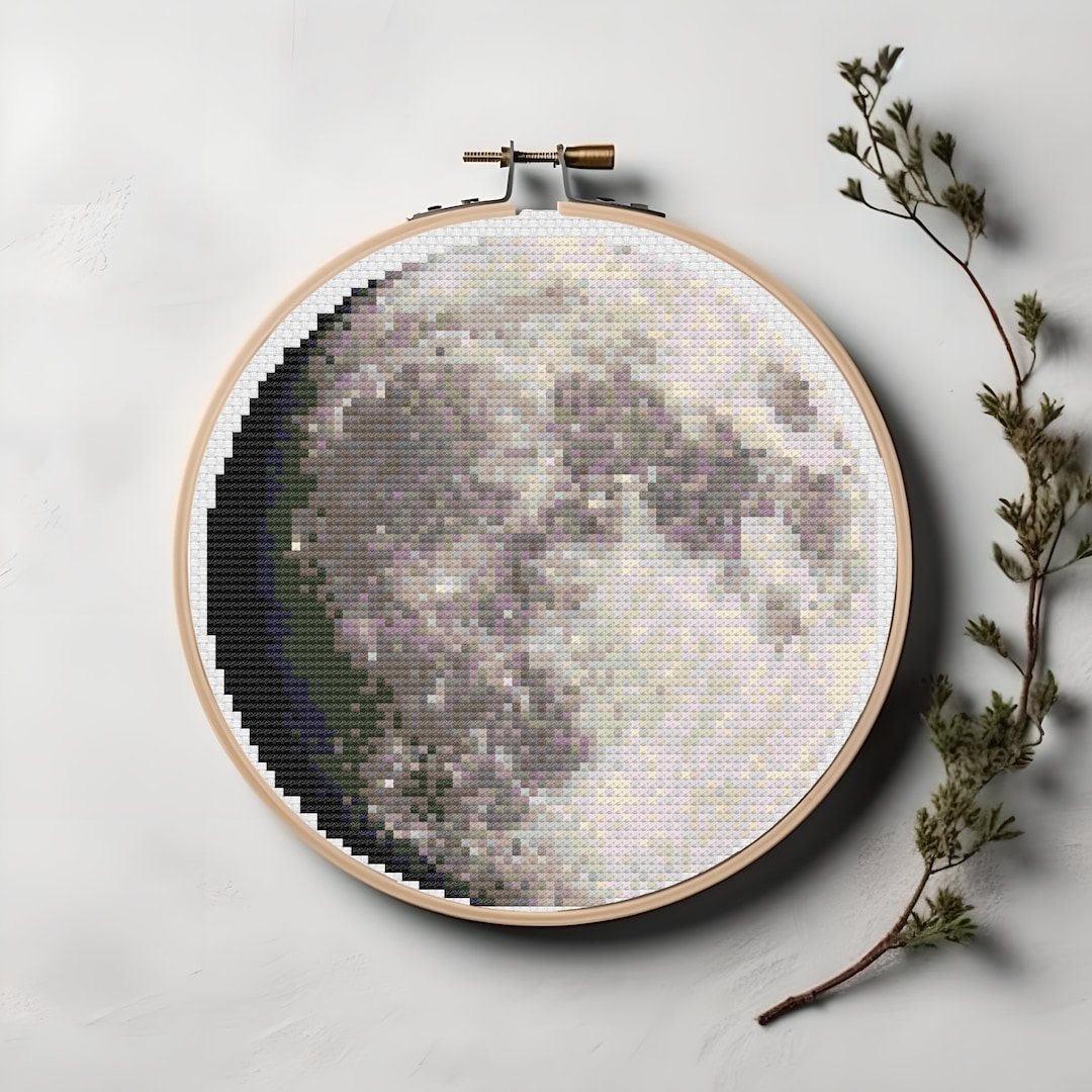 The Moon Cross Stitch Pattern / Instant Download PDF - Etsy