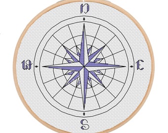 Compass Cross Stitch Pattern - Etsy