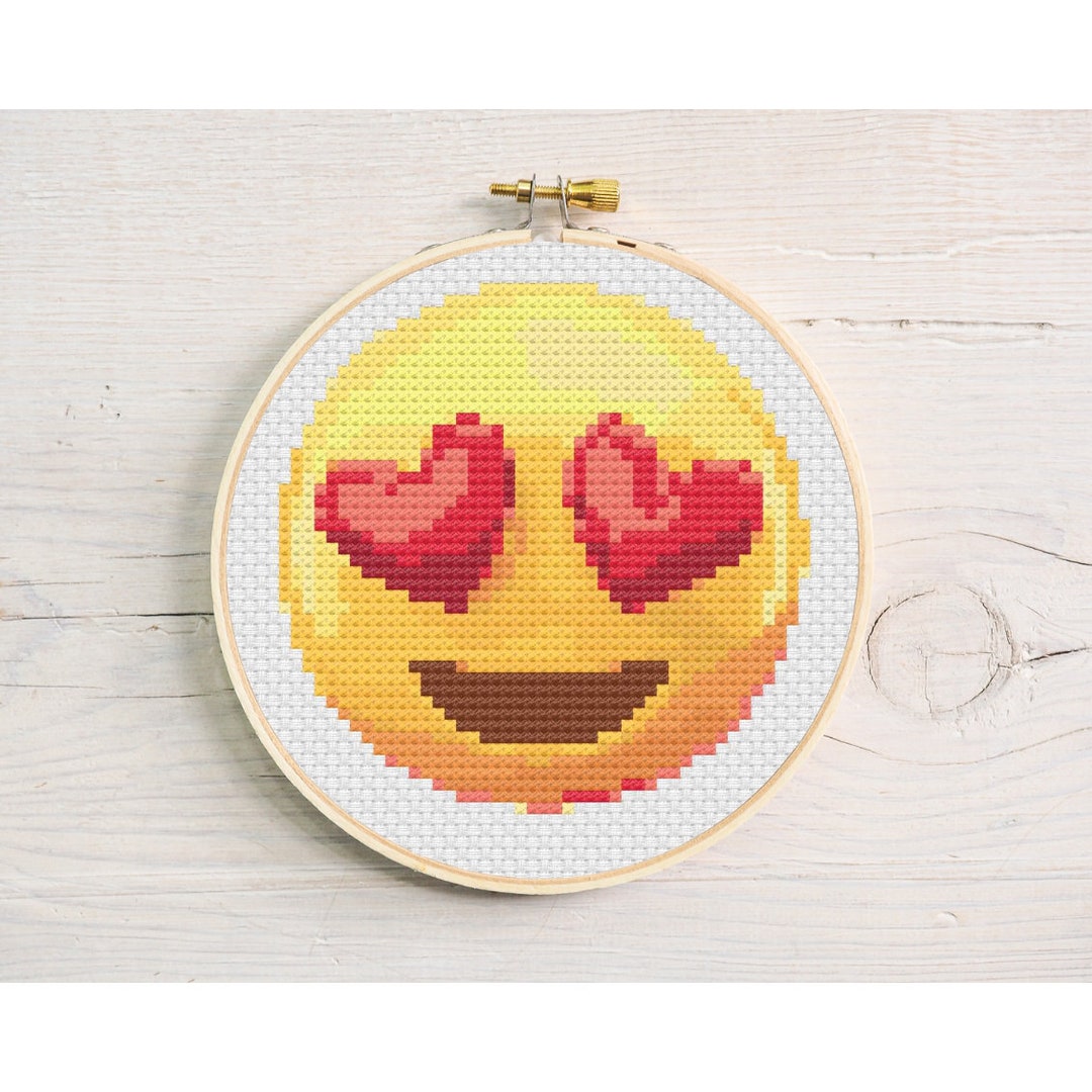 Cross Stitch Pattern Emoji - Fun Cross Stitch Pattern Emojis - Counted ...