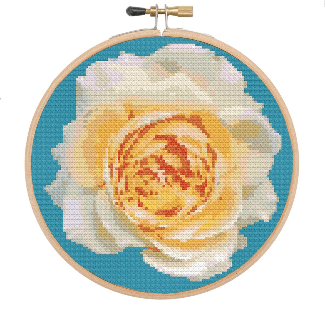 Cross Stitch Pattern Yellow Rose Cross Stitch Pattern Flower Cross ...