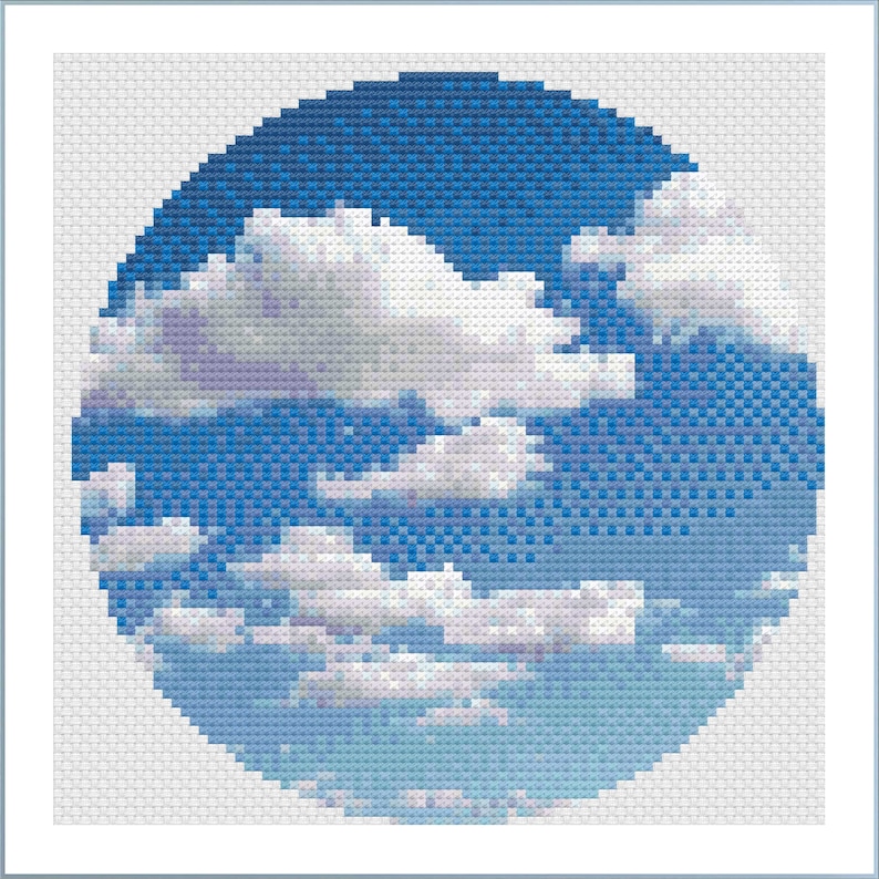 Clouds Cross Stitch Pattern: Nature Landscape (PDF Pattern) - Etsy