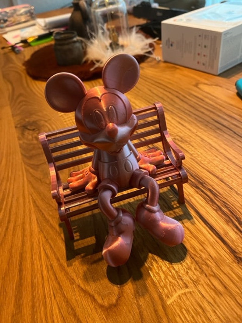 Mickey and Minni Mouse on a Bench - Etsy