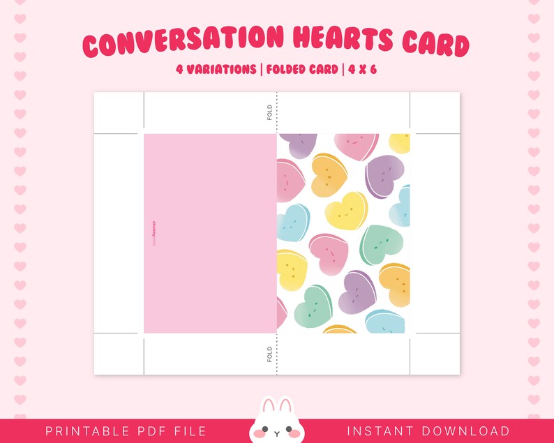 Printable Valentine Cards Conversation Hearts Instant Download ...