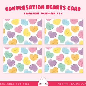Printable Valentine Cards Conversation Hearts Instant Download ...