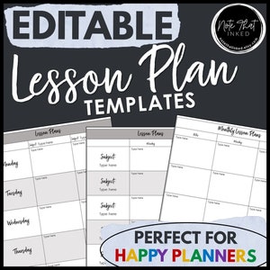 Editable Lesson Plan Templates for Teachers, Lesson Plan Templates for ...