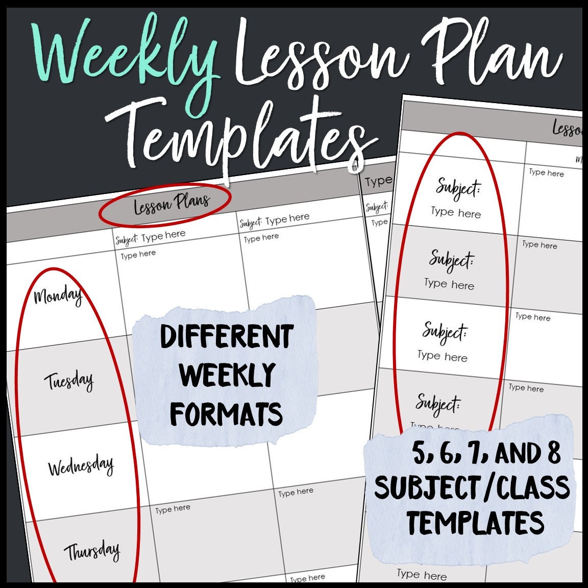 Editable Lesson Plan Templates for Teachers, Lesson Plan Templates for ...