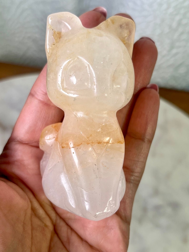 Crystal Luna Cat Carving - Sailor Moon - 3.2” - Golden Healer, Rose ...