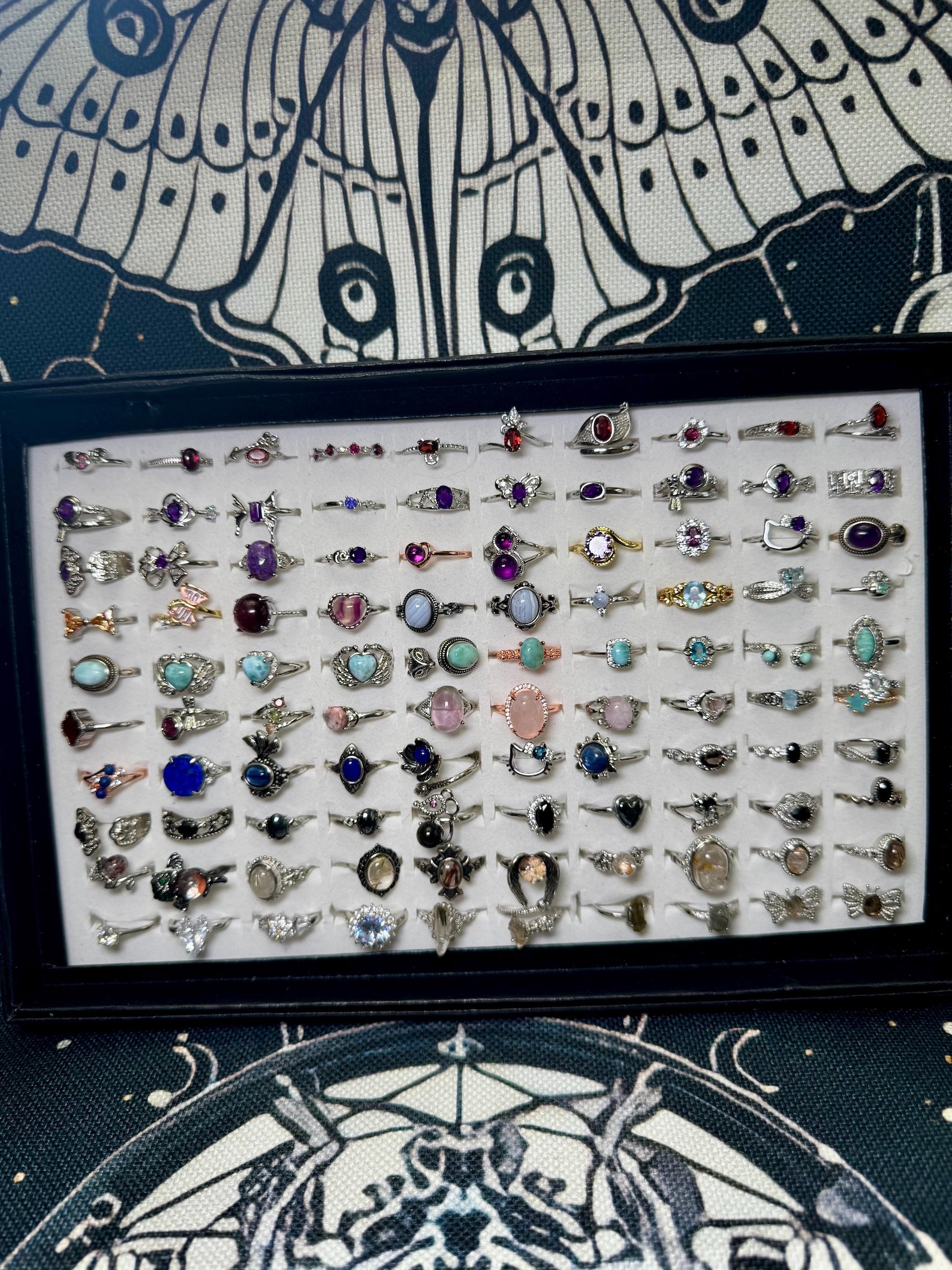 Mystery Ring Box – 10 Natural Gemstone Rings – Silver Plated ...