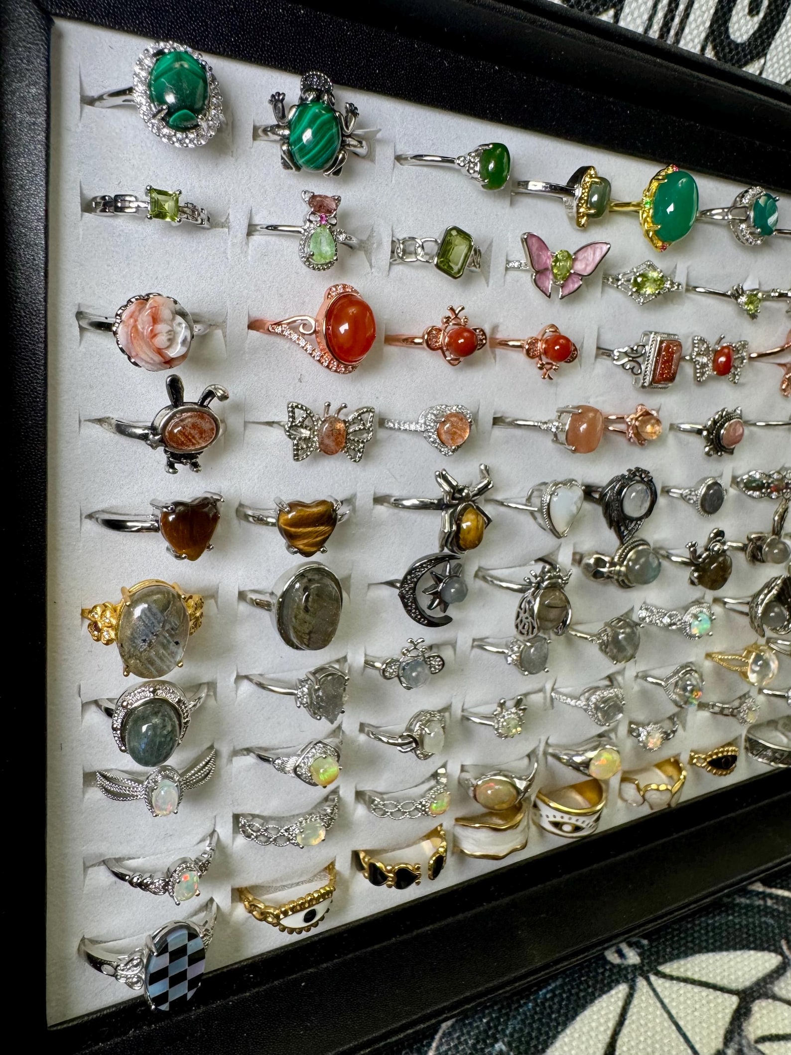 Mystery Ring Box – 10 Natural Gemstone Rings – Silver Plated ...