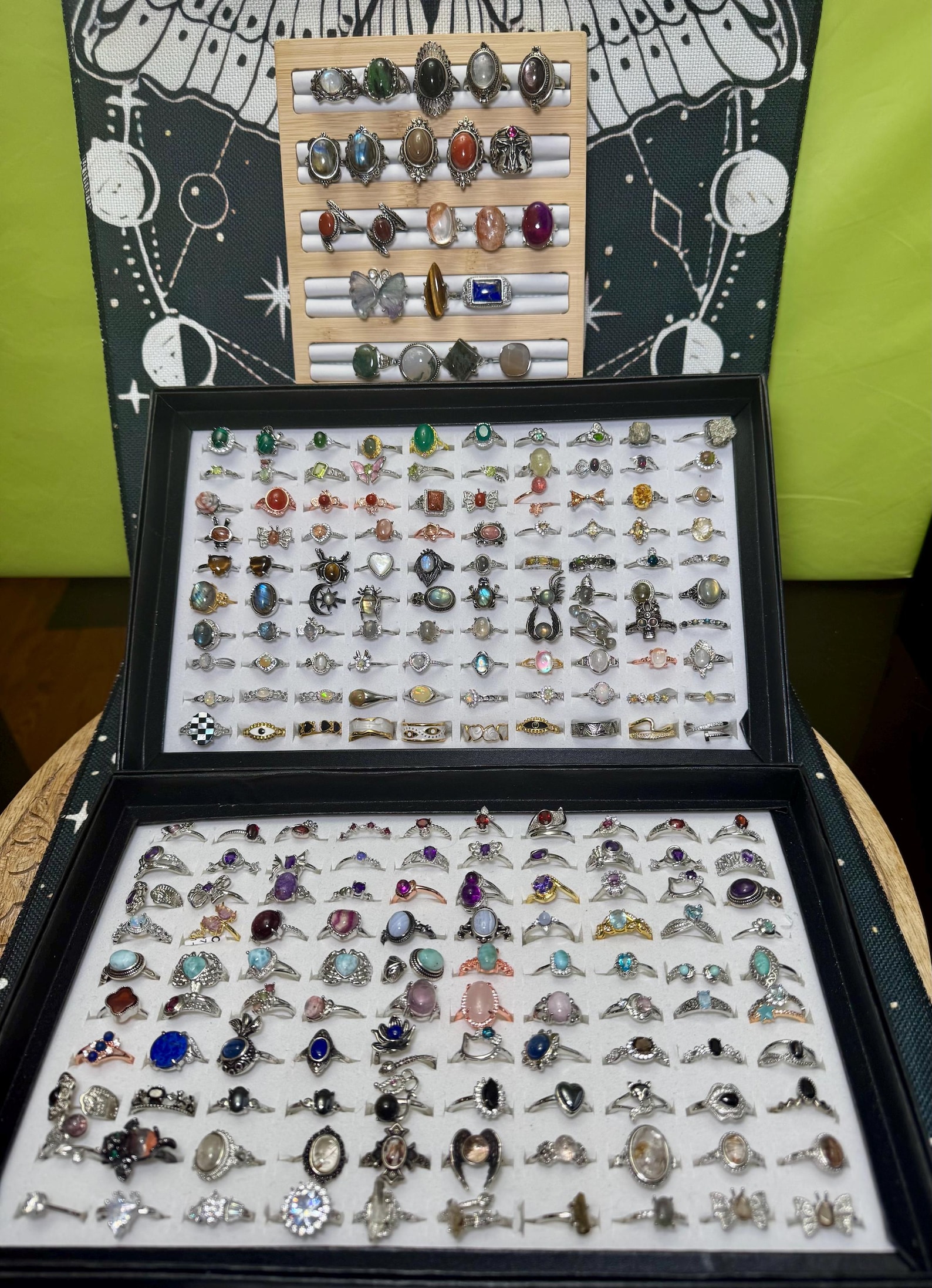 Mystery Ring Box – 10 Natural Gemstone Rings – Silver Plated ...