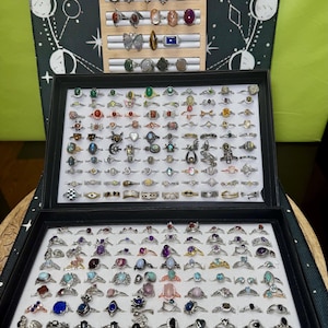 Mystery Ring Box – 10 Natural Gemstone Rings – Silver Plated ...